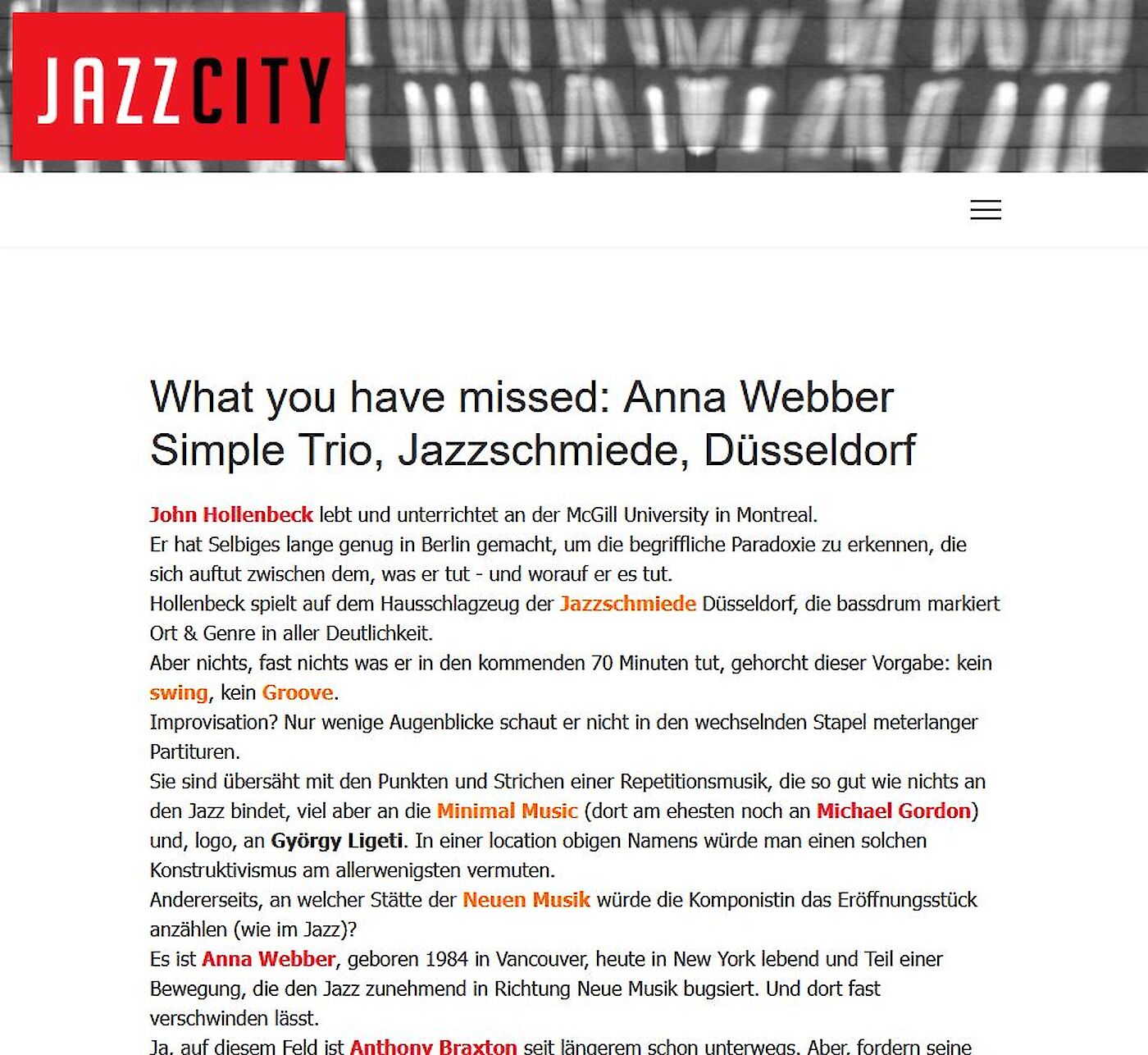 Review: Anna Webber's Simple Trio Wed 12. 10. 2022 on jazzcity.de ...