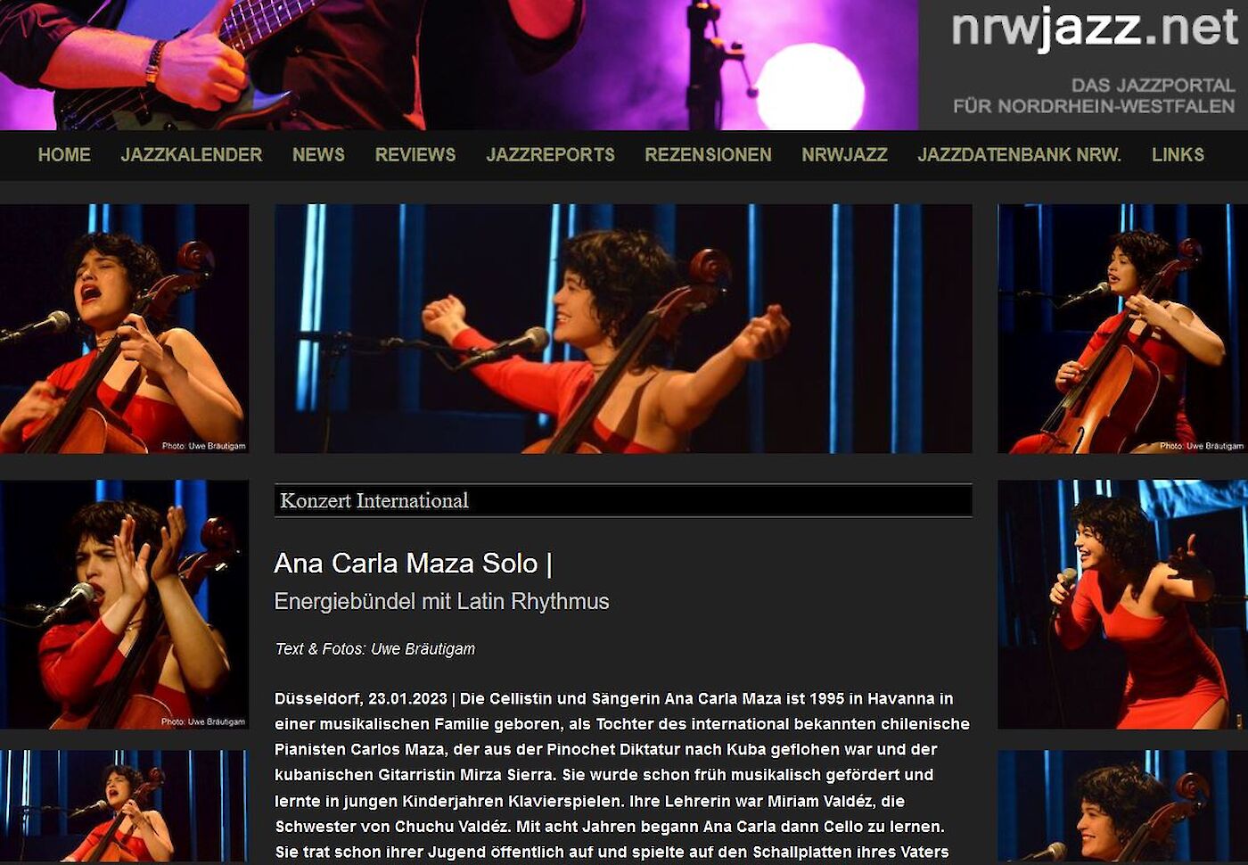 Review: Ana Carla Maza 18. 01. 2023 auf nrwjazz.net – Jazz-Schmiede Düsseldorf